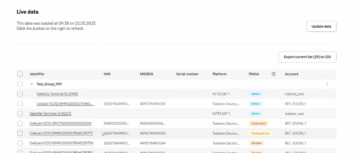 Setup connectivity groups